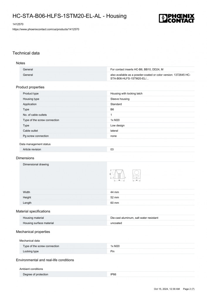 Phoenix Contact 1412570 technical document page 2