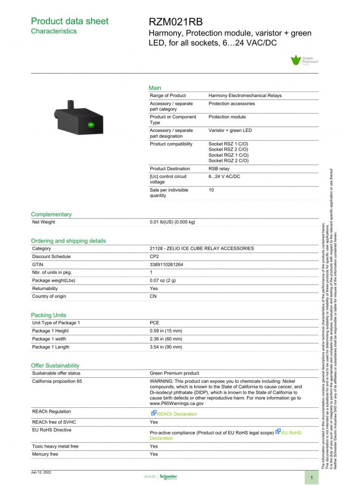RZM021RB technical document page 1