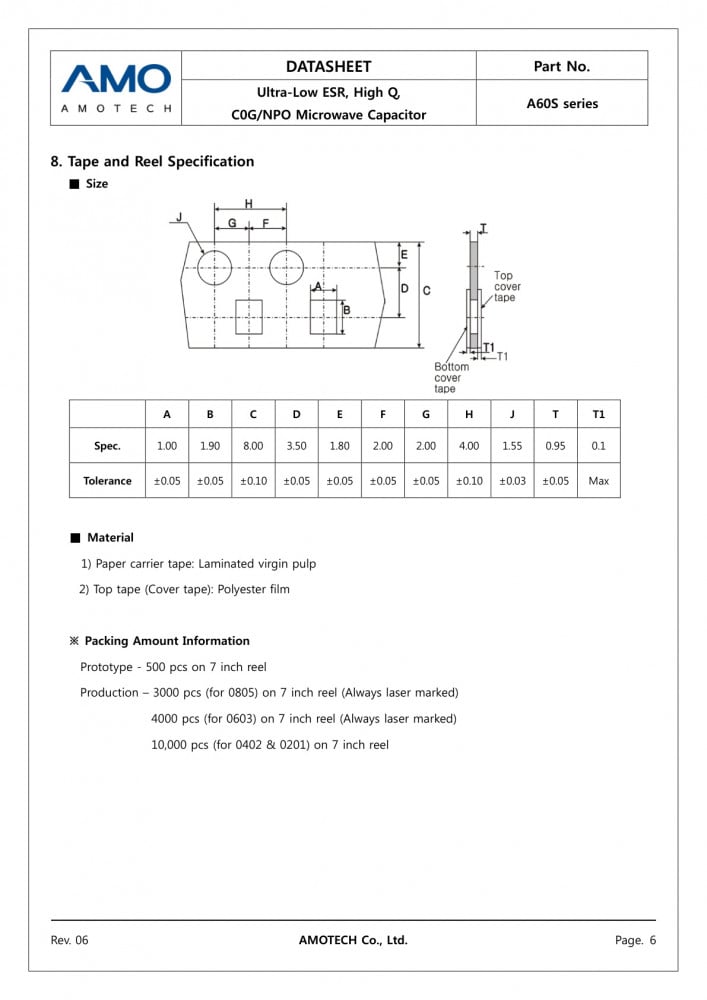 AMOTECH A60S datasheet page 6