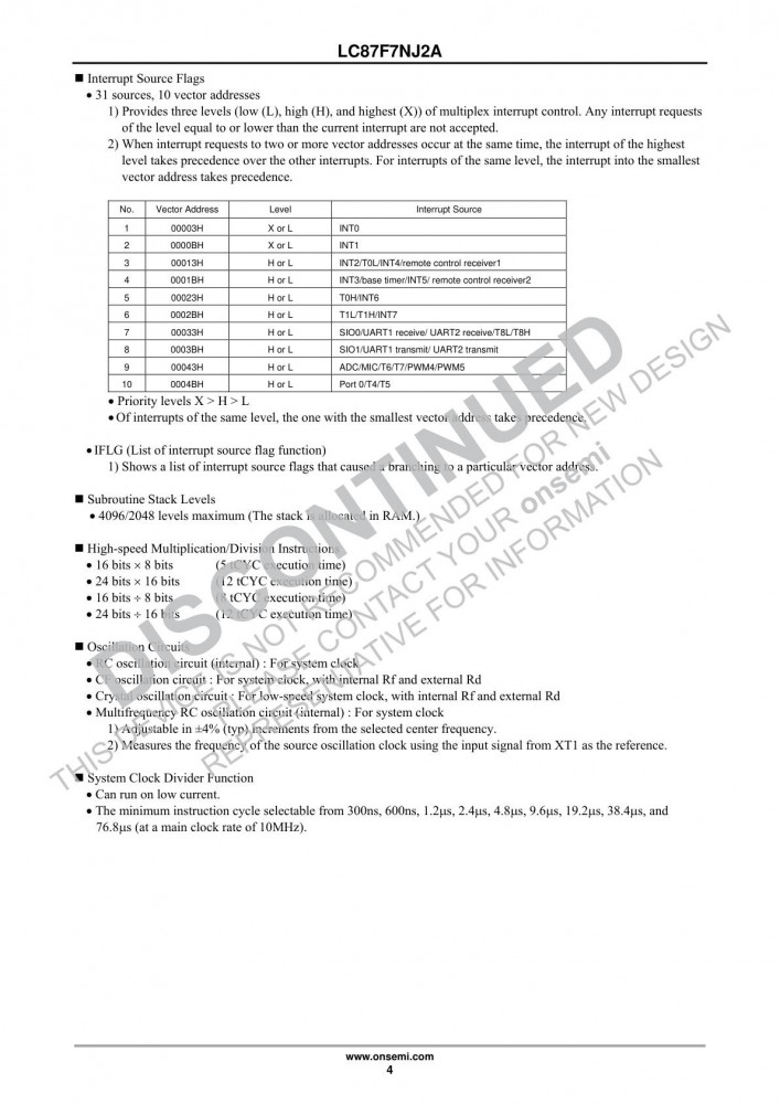 LC87F7NJ2A datasheet page 4