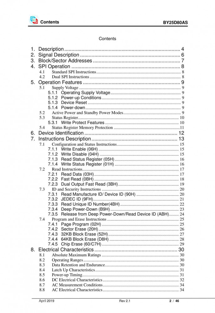 BY25D80ASSIG(R) datasheet page 2