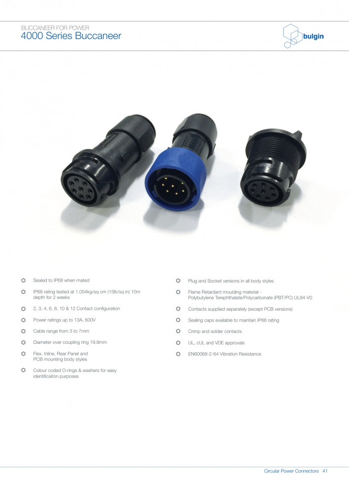 Bulgin PXP40 datasheet page 1