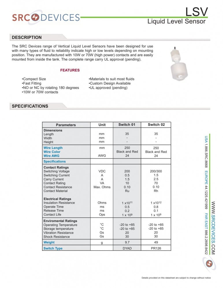 COTO LSV-2-01-B product information page