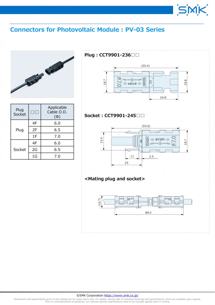 SMK Corp. PV-03 series document page 2