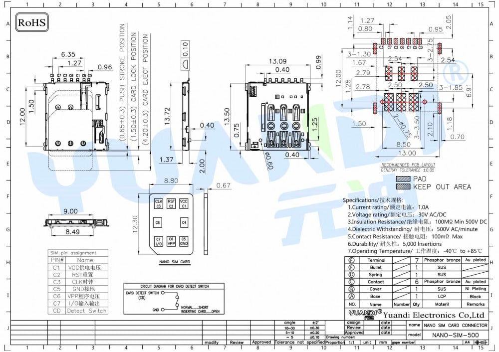 NANO-SIM-500 technical document page 1
