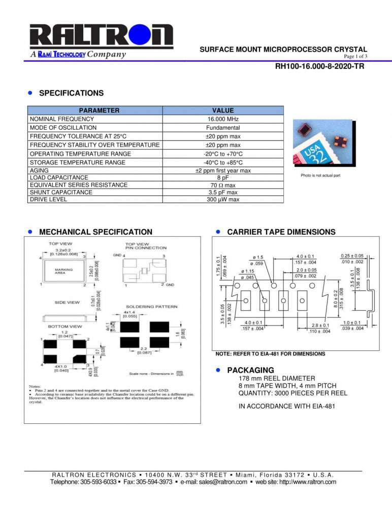 RH100-16.000-8-2020-TR technical document page 1