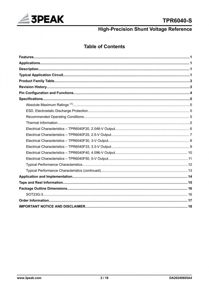 TPR6040-S datasheet page 2