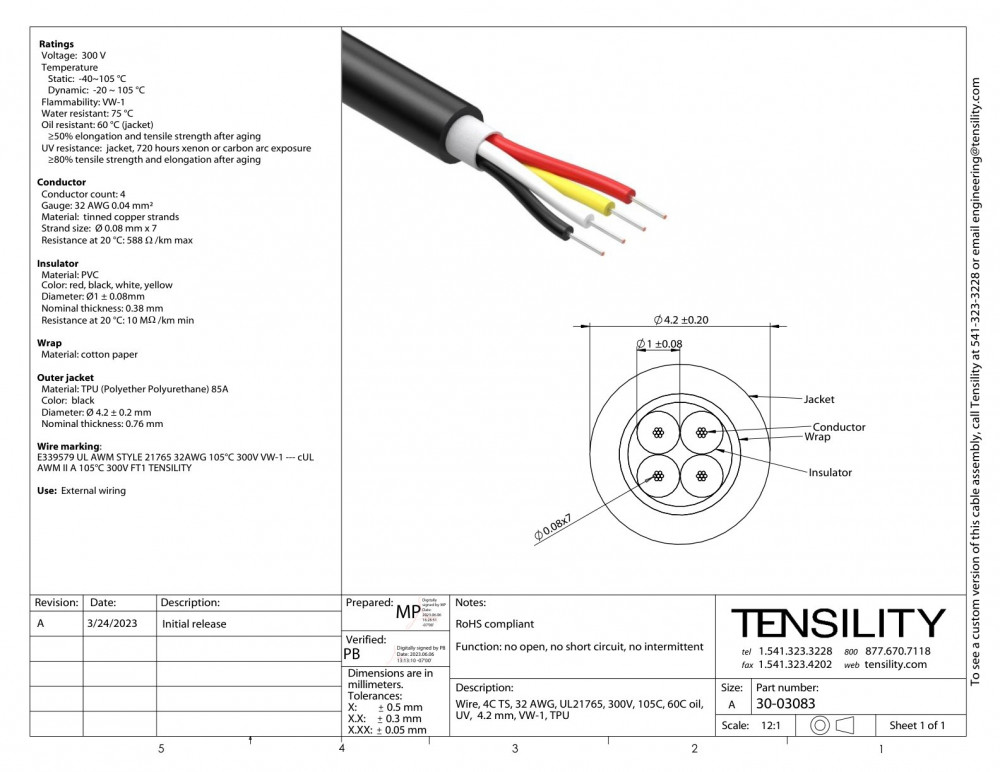 Tensility International 30-03083 product drawing