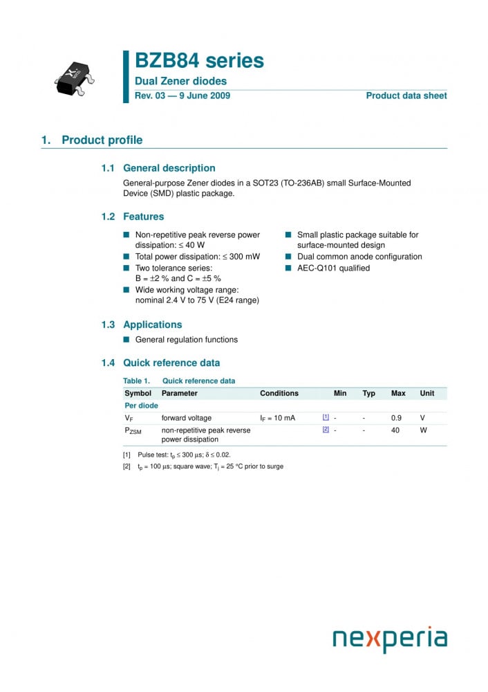 BZB84-B3V3 datasheet page 1