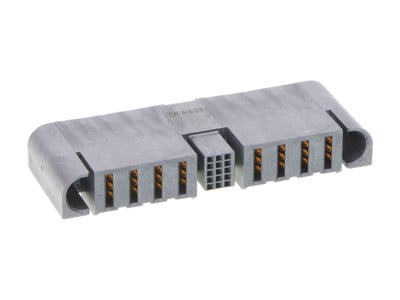 EXTreme Ten60Power Right-Angle Plug with Side Guides, 3 DC Power Circuits, 30 Signal Circuits, 3 DC Power Circuits, Press Fit Tail
