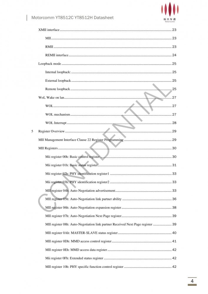 YT8512H datasheet page 5