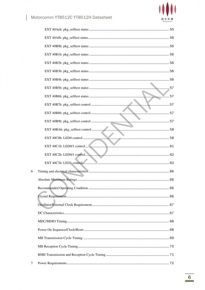 YT8512H datasheet page 7