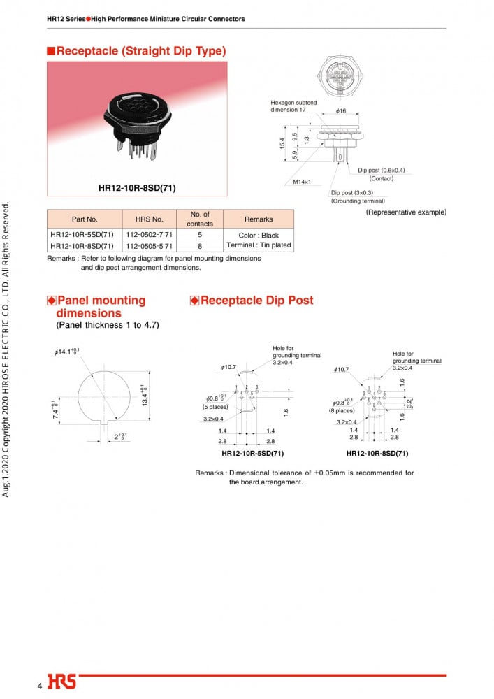 HRS HR212 datasheet page 4