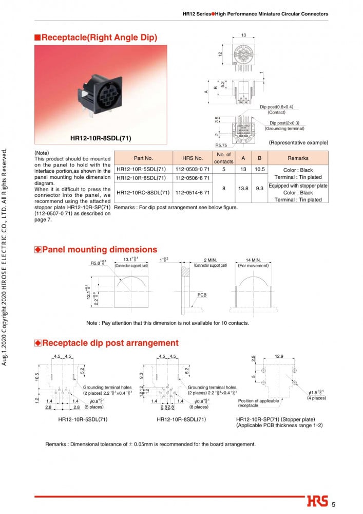 HRS HR212 datasheet page 5