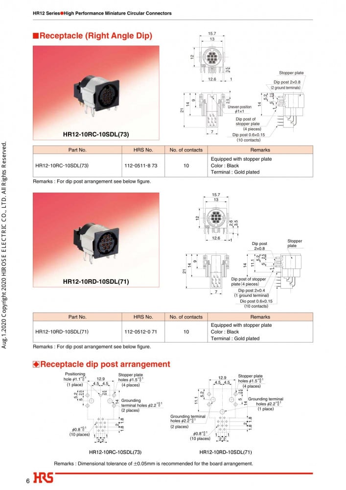 HRS HR212 datasheet page 6