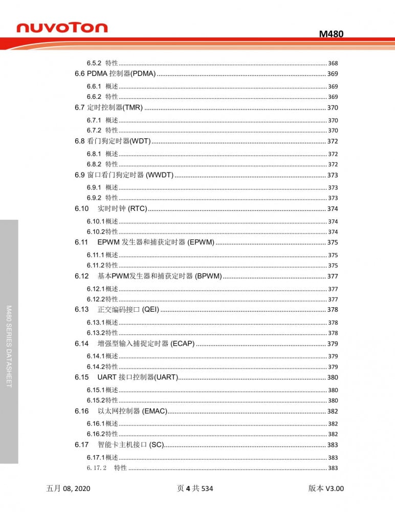 M480 datasheet page 4