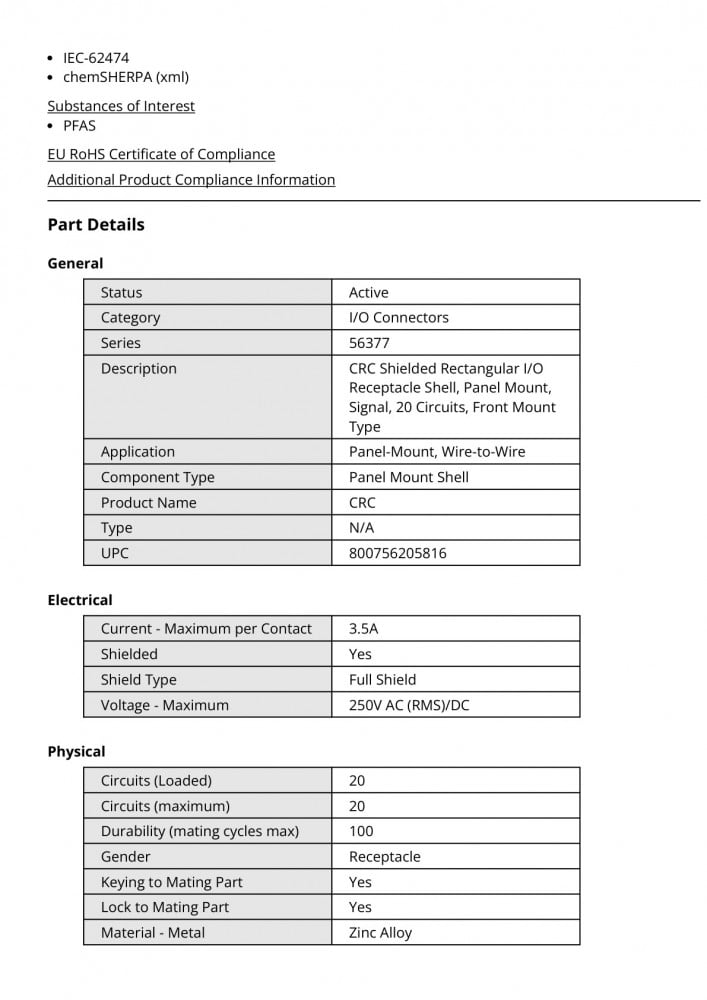 Technical document image 2 for MOLEX 563772000