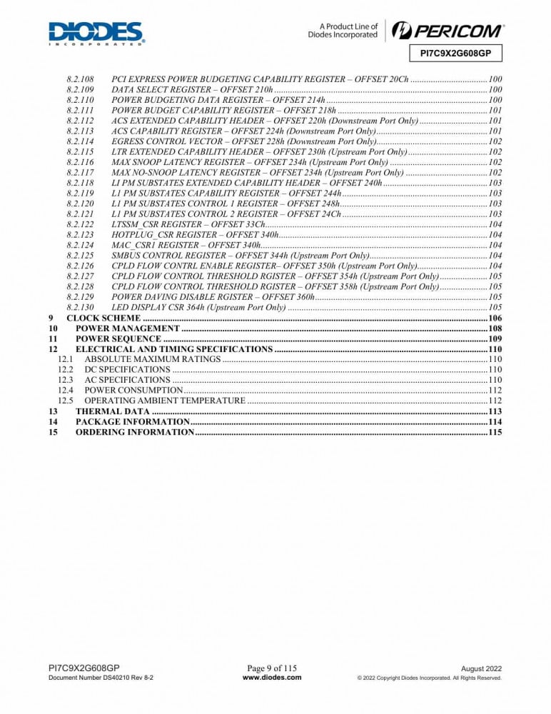 PI7C9X2G608GP datasheet page 9
