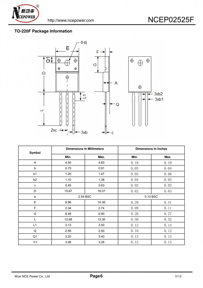 NCEP02525F datasheet page 6