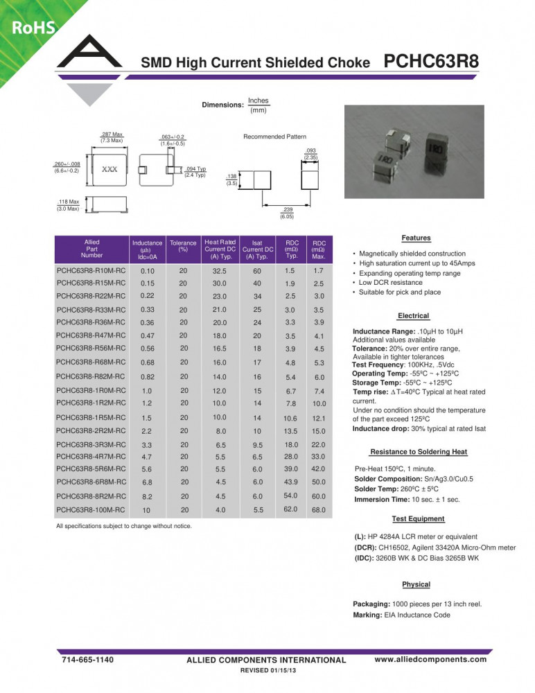 PCHC63R8 series datasheet image
