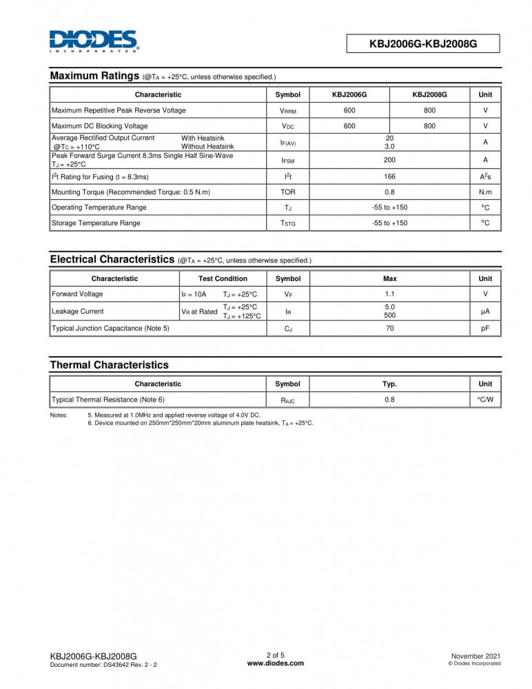 KBJ2008G-TU datasheet page 2