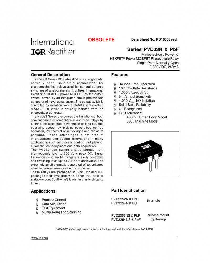 PVD3354NS datasheet page 1