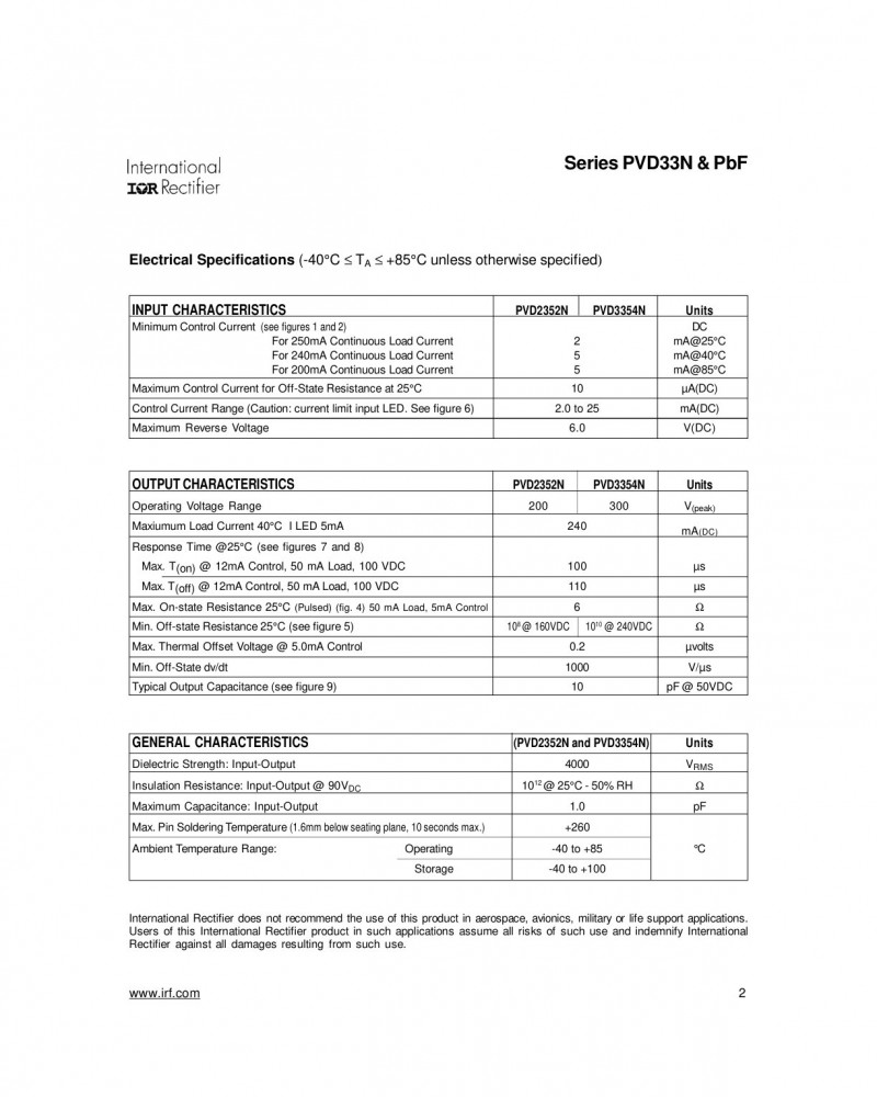 PVD3354NS datasheet page 2
