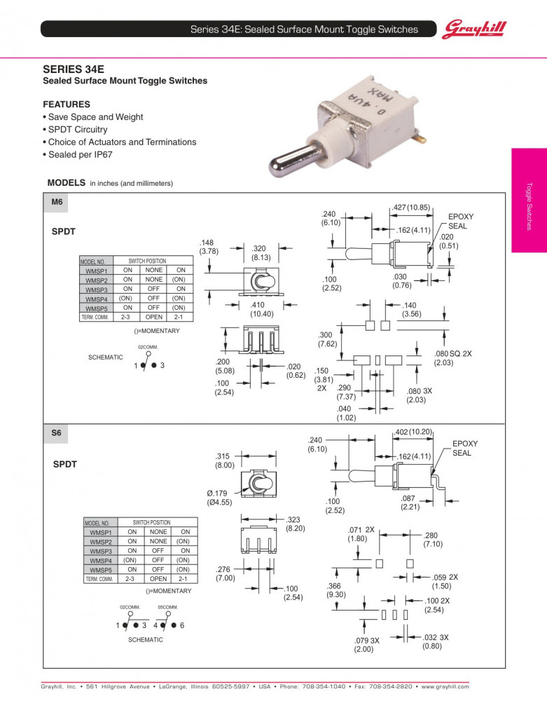 Grayhill Series 34E documentation page 1