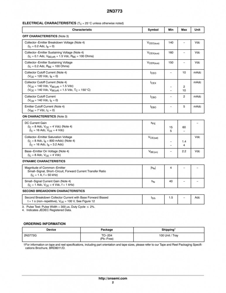2N3773 datasheet page 2