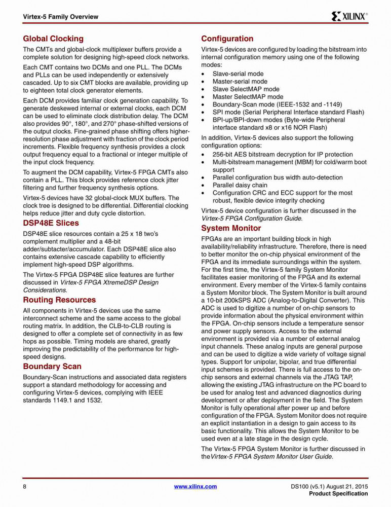 Virtex-5 documentation page 8