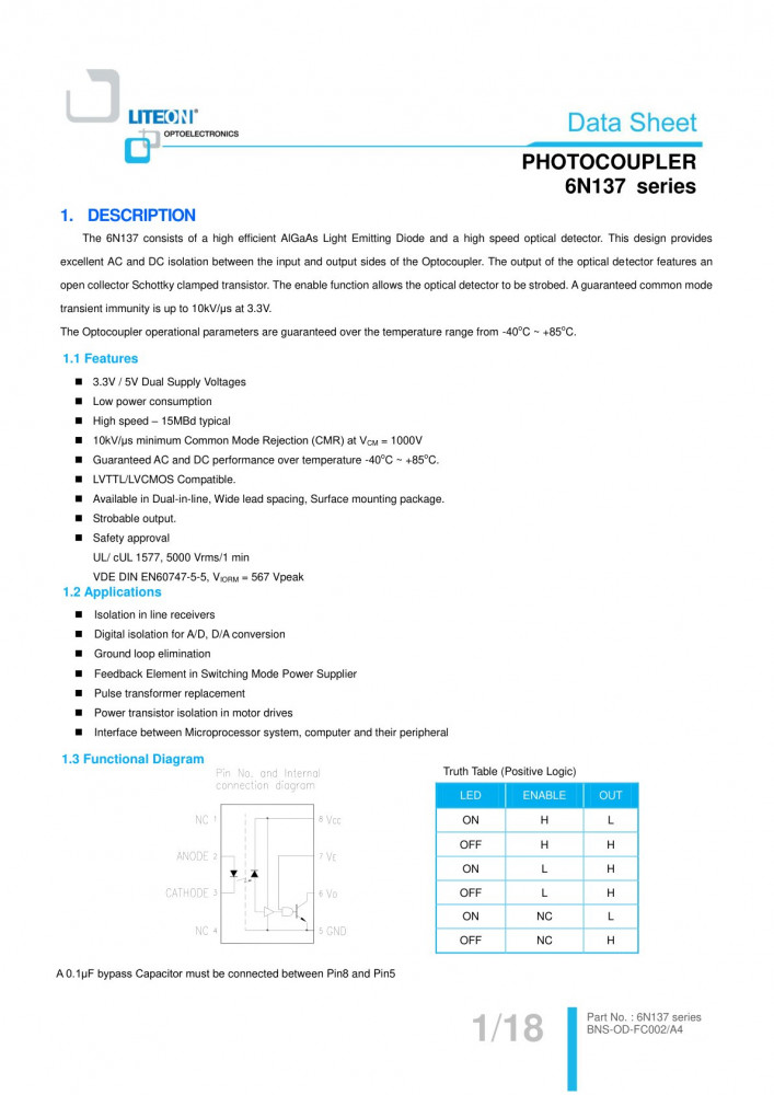 6N137-L datasheet page 2