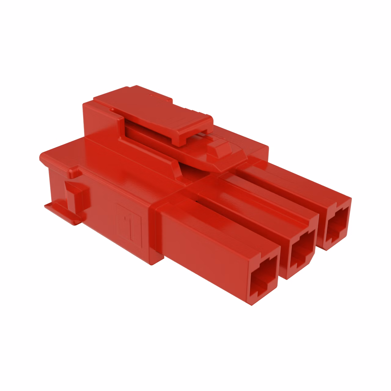 Mega-Fit ColorLock Tangless TPA-Capable Receptacle Housing, Single Row, 3 Circuit, UL 94V-0, Glow-Wire Capable, Red for sale