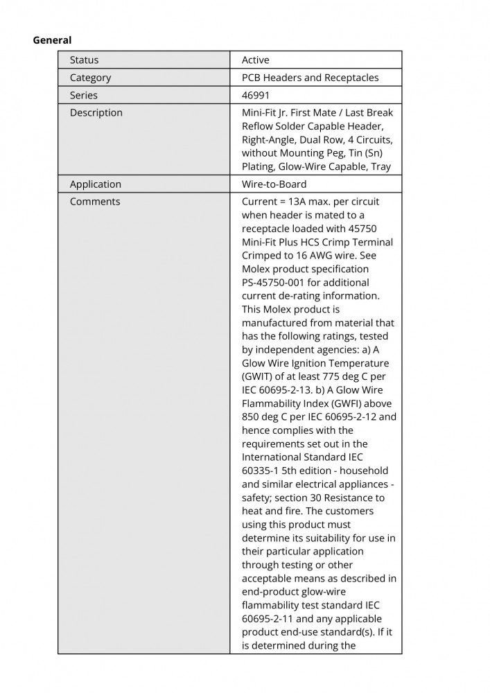 Technical document page image 2 for MOLEX 469915003