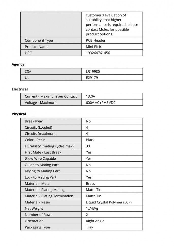 Technical document page image 3 for MOLEX 469915003