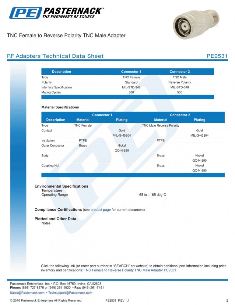 PE9531 technical document page 2