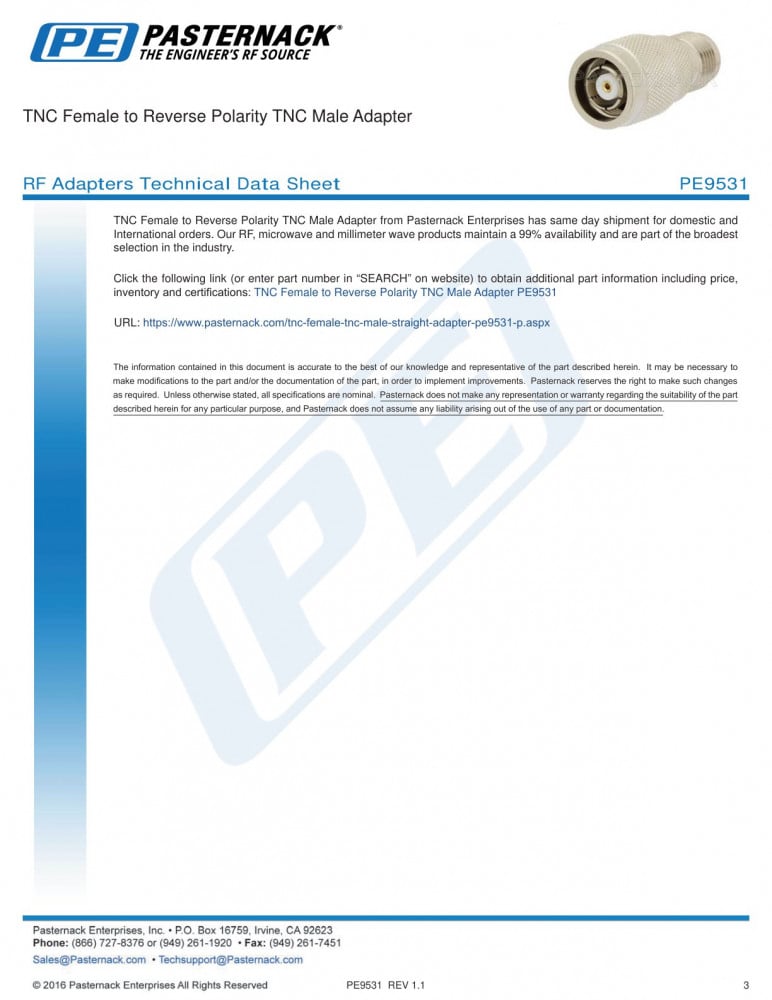 PE9531 technical document page 3