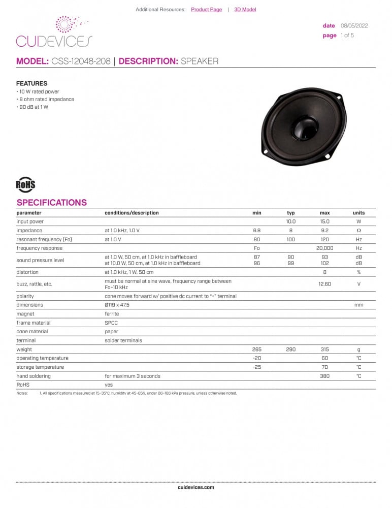 CSS-12048-208 technical document page 1