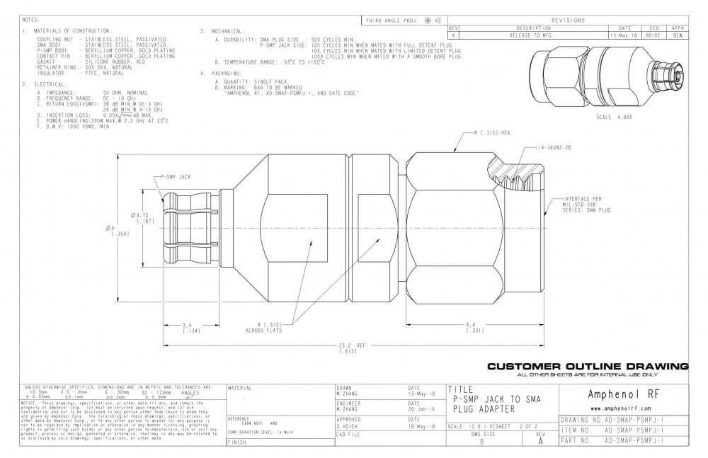 AD-SMAP-PSMPJ-1 customer outline drawing