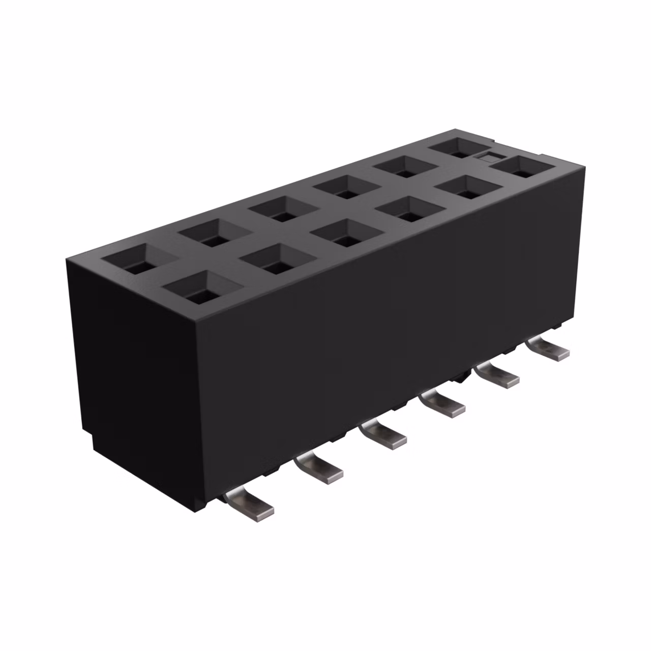 Milli-Grid Receptacle, Surface Mount, Vertical, Top Entry, with Plastic Pegs, with Cap, Tape and Reel, 2.50µm Tin (Sn) Plating, 12 Circuits, Lead-Free