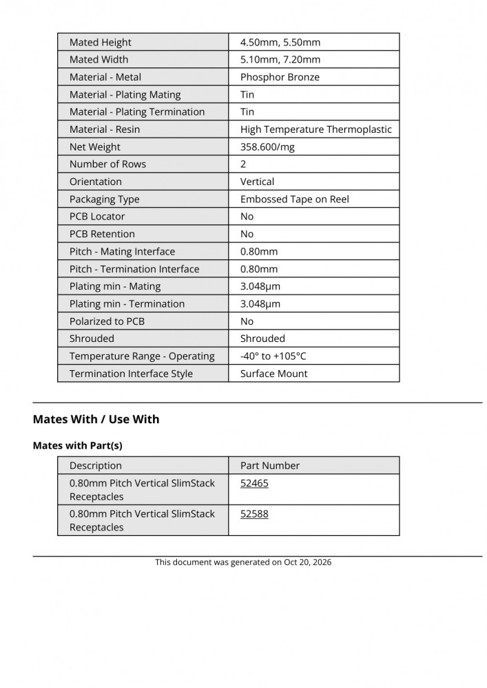 Technical document preview 3 for MOLEX 533072671
