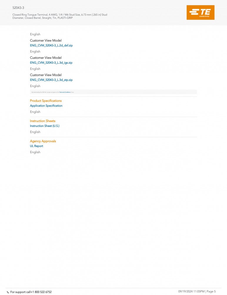 TE Connectivity 52043-3 document page 5