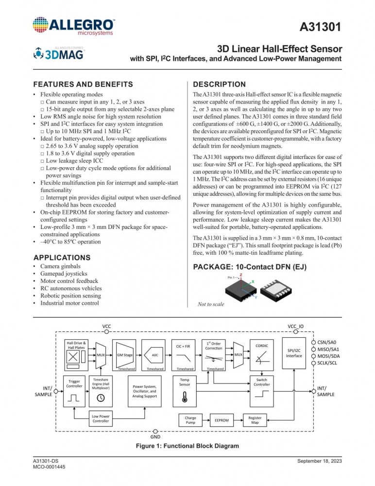 A31301 datasheet page 1