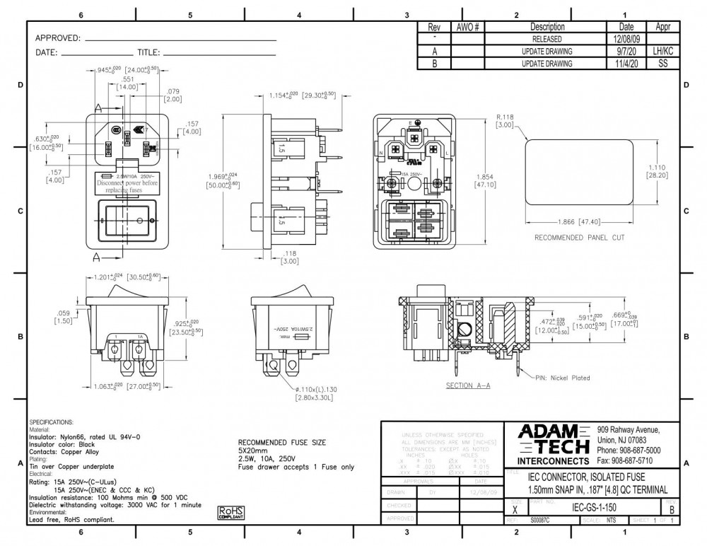 ADAM TECH IEC-GS-1-150 technical document preview