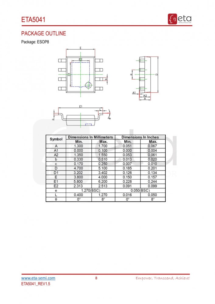 ETA5041 datasheet page 8
