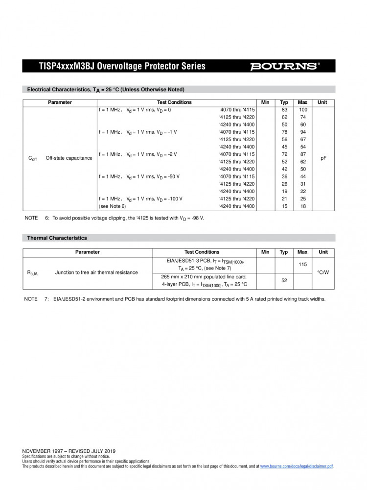 TISP4xxxM3BJ datasheet page 4
