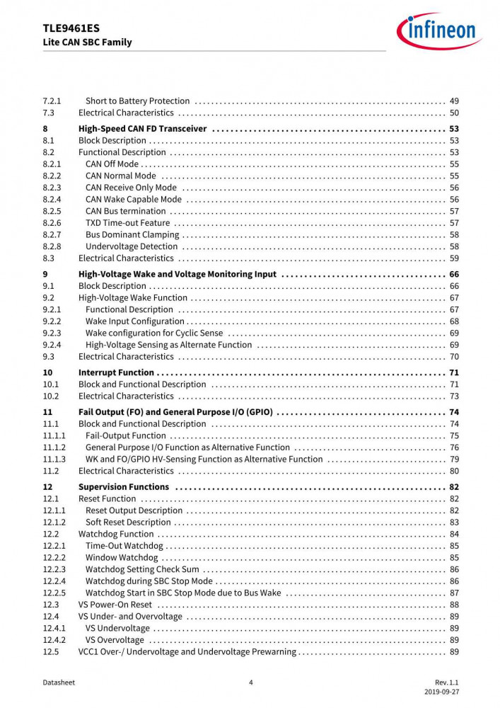 TLE9461ES datasheet page 4
