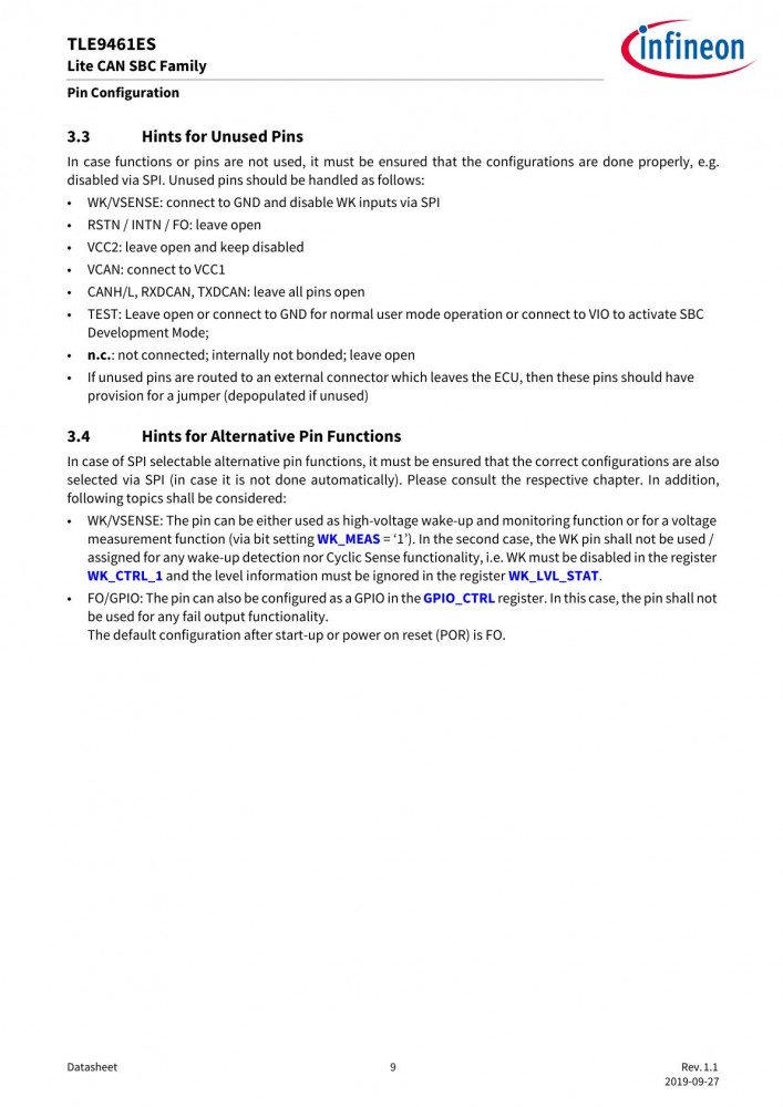 TLE9461ES datasheet page 9