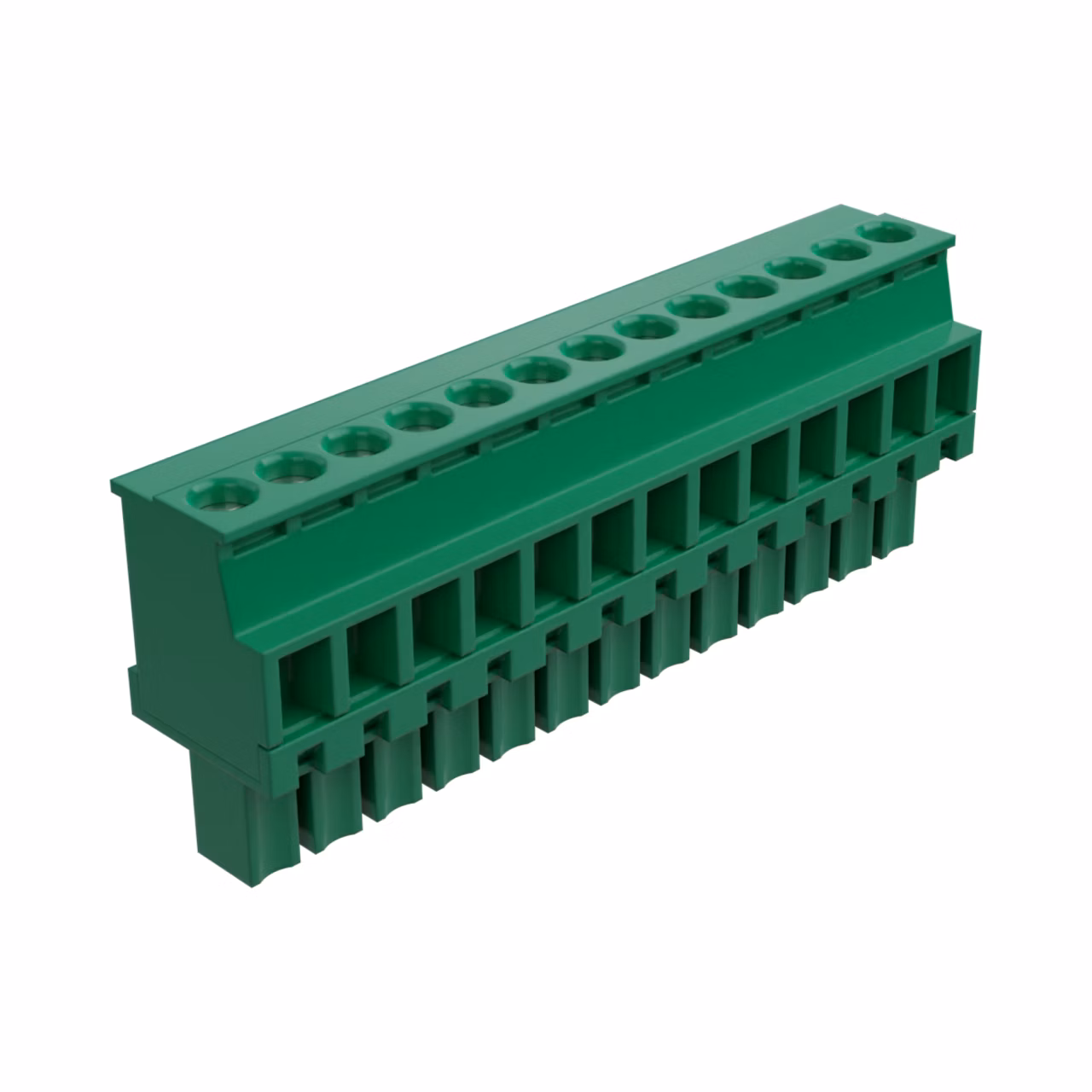 3.81mm Pitch Eurostyle Vertical Plug, with Standard Imprinting, Rear Wire Entry, Green Housing, 13 Circuits for sale