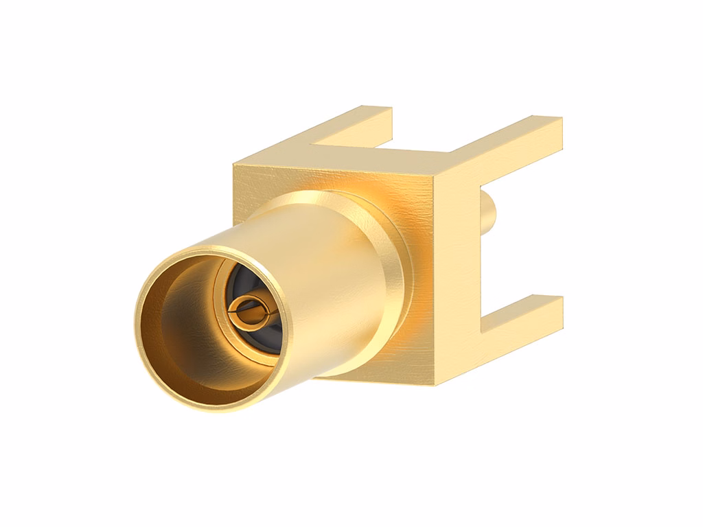 Solderless RF/Microwave PCB Connector, 1.85mm Narrow Block End Launch Jack, Screw Attachment, 67 GHz, 50 Ohms