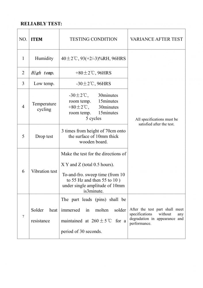YS-MBZ12095DYB12 specification document page 4